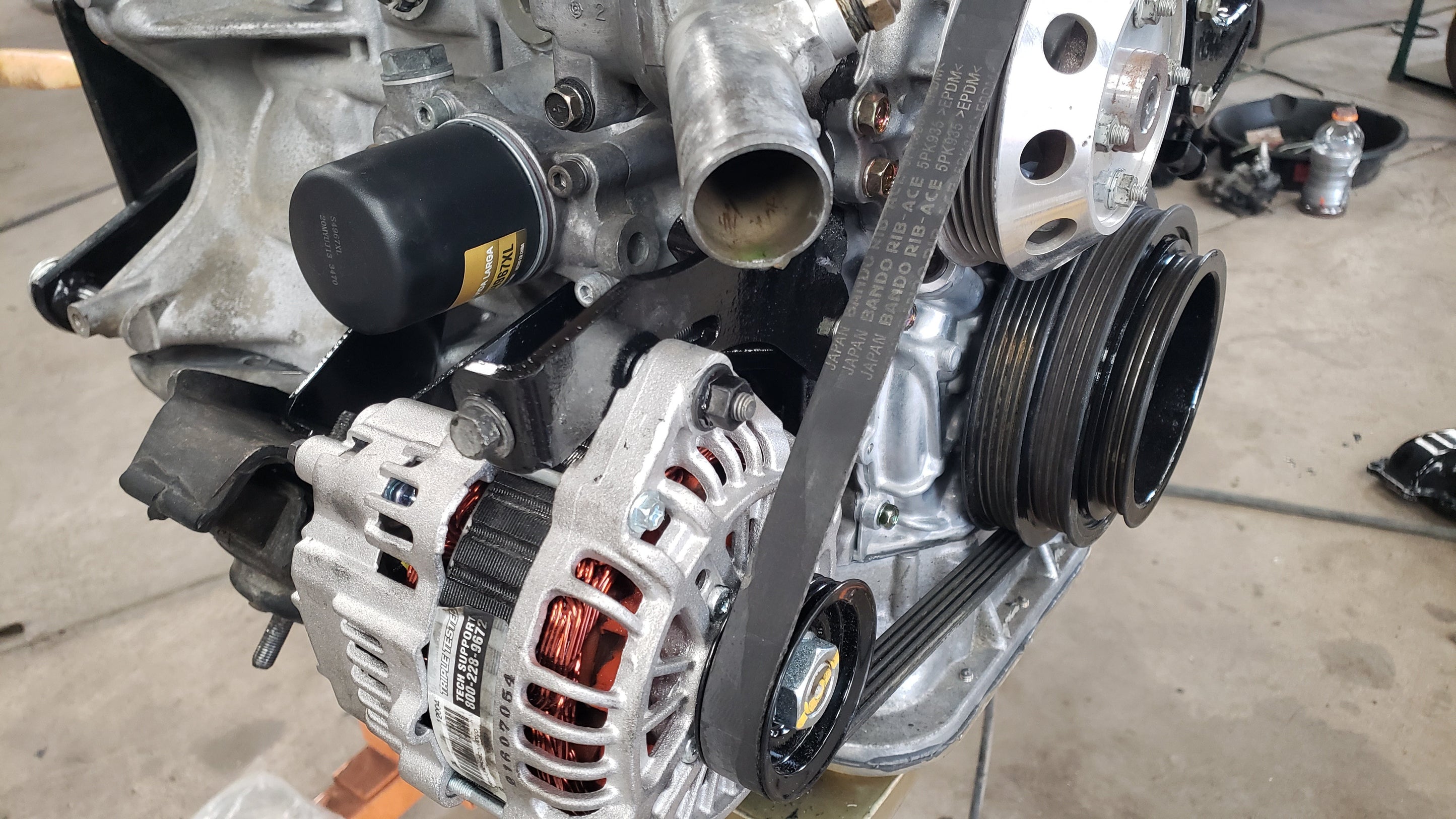 SR20DET- Quest Alternator Mount – Turn 5 Fabrication